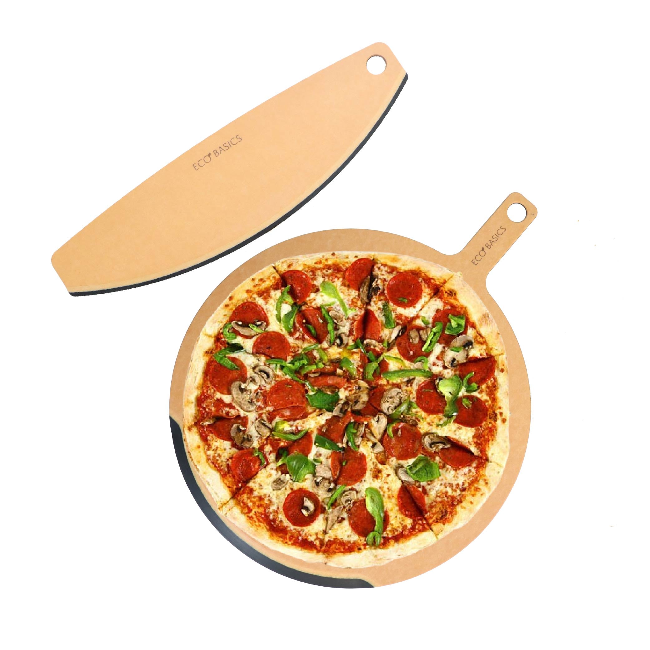 Eco Basics Pizza Cutter & Paddle Combo